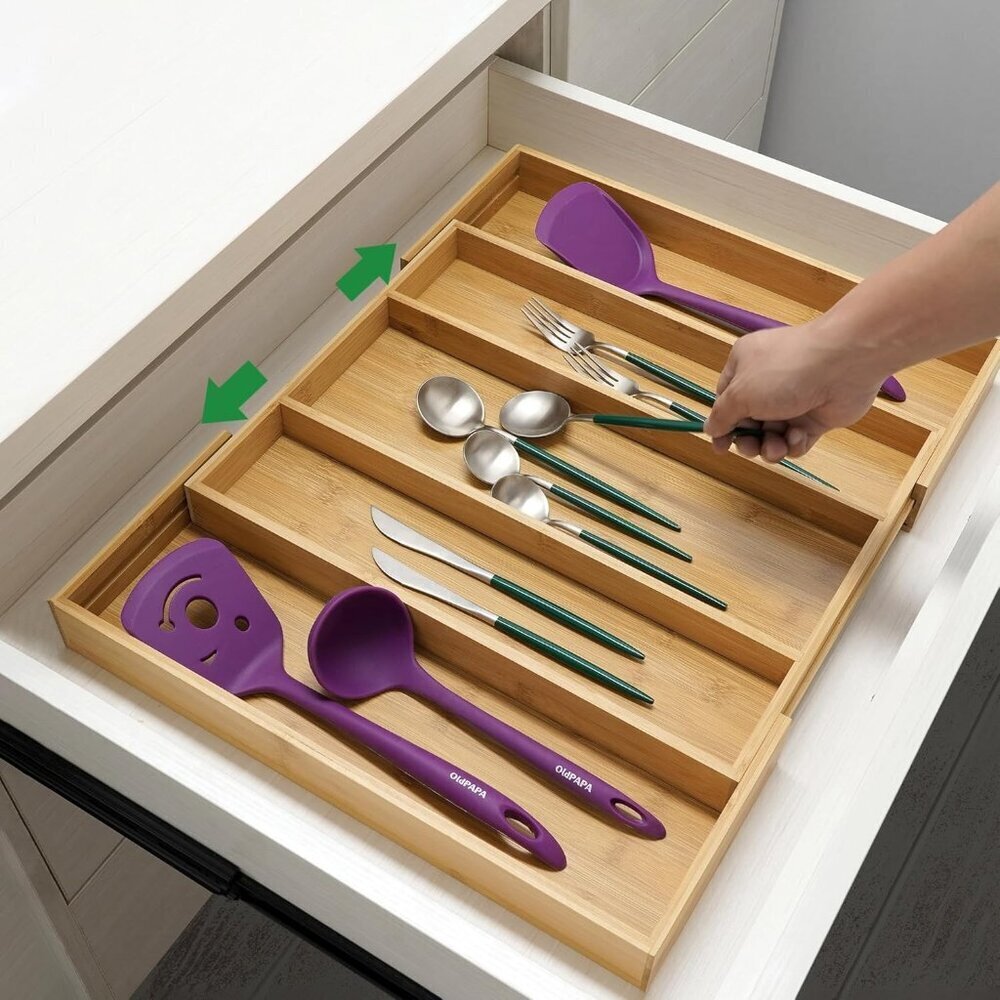 Boutique | Kitchen | Bamboo Expandable Kitchen Drawer Organizer ...
